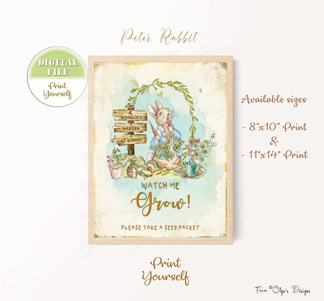 Peter Rabbit Baby Shower Table Sign, Peter Rabbit Birthday Party Table ...