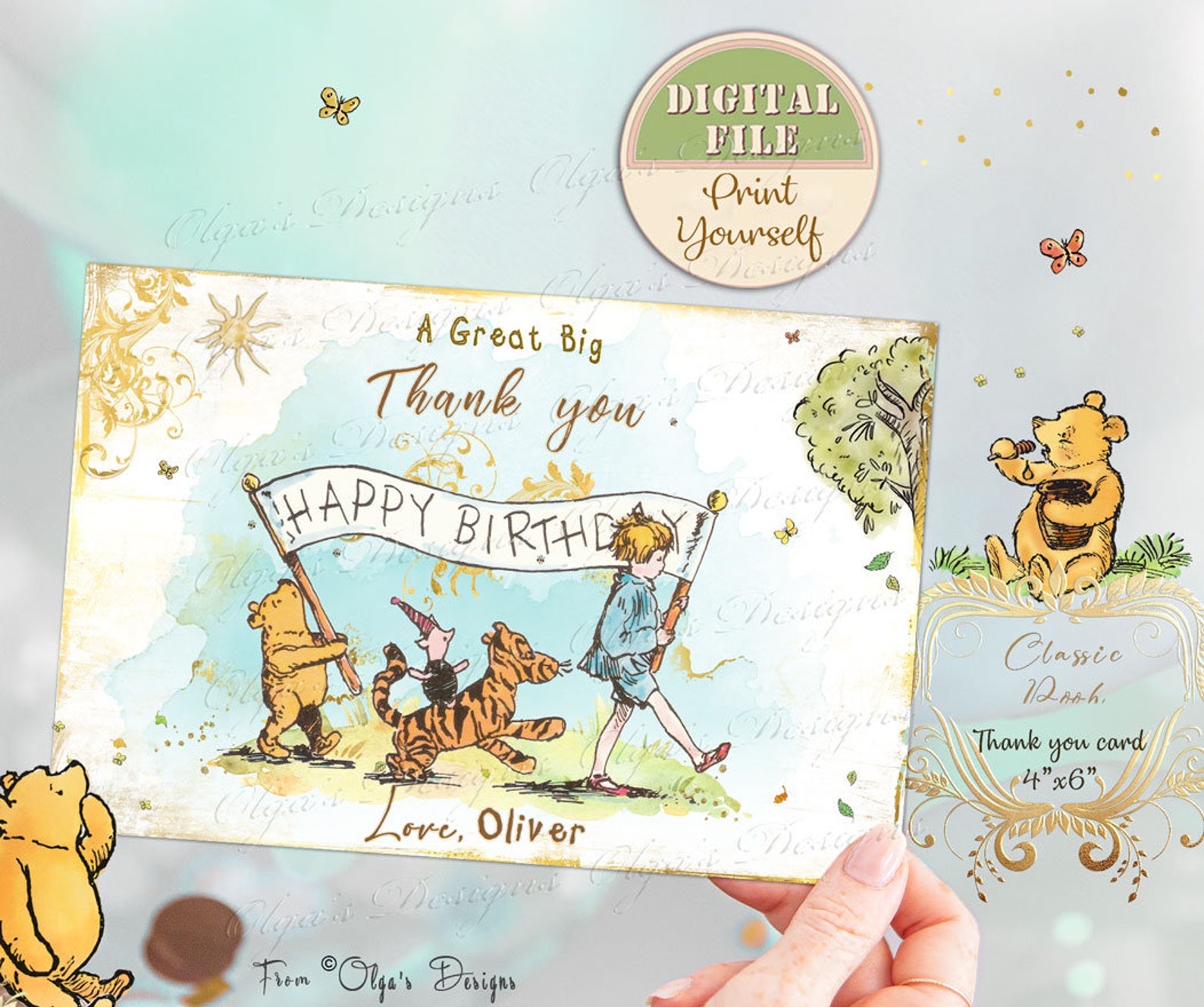 Personalized Classic Winnie the Pooh Birthday Party - Etsy