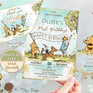 Classic Winnie the Pooh Birthday Milestone Board, Pooh Chalk Board Sign ...