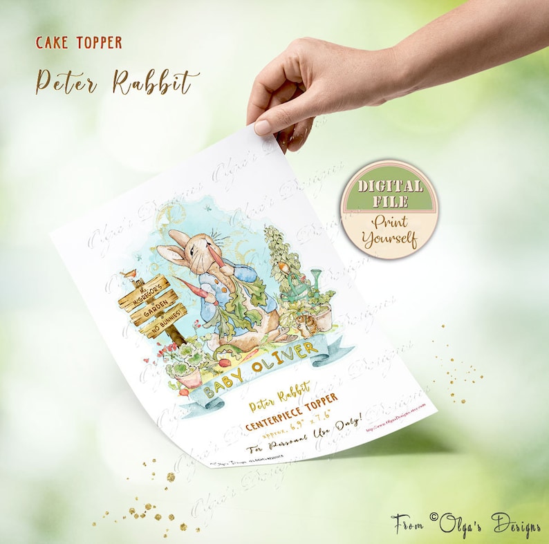 Peter Rabbit Baby Shower Cake Topper Peter Rabbit Baby Shower - Etsy