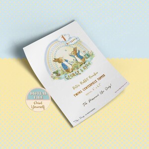 Peter Rabbit TWINS Cake Topper, Peter Rabbit 1st Birthday Centerpiece ...