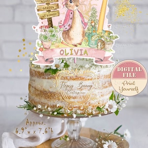 Flopsy Bunny Cake Topper, Flopsy 1st Birthday Centerpiece, Peter Rabbit ...