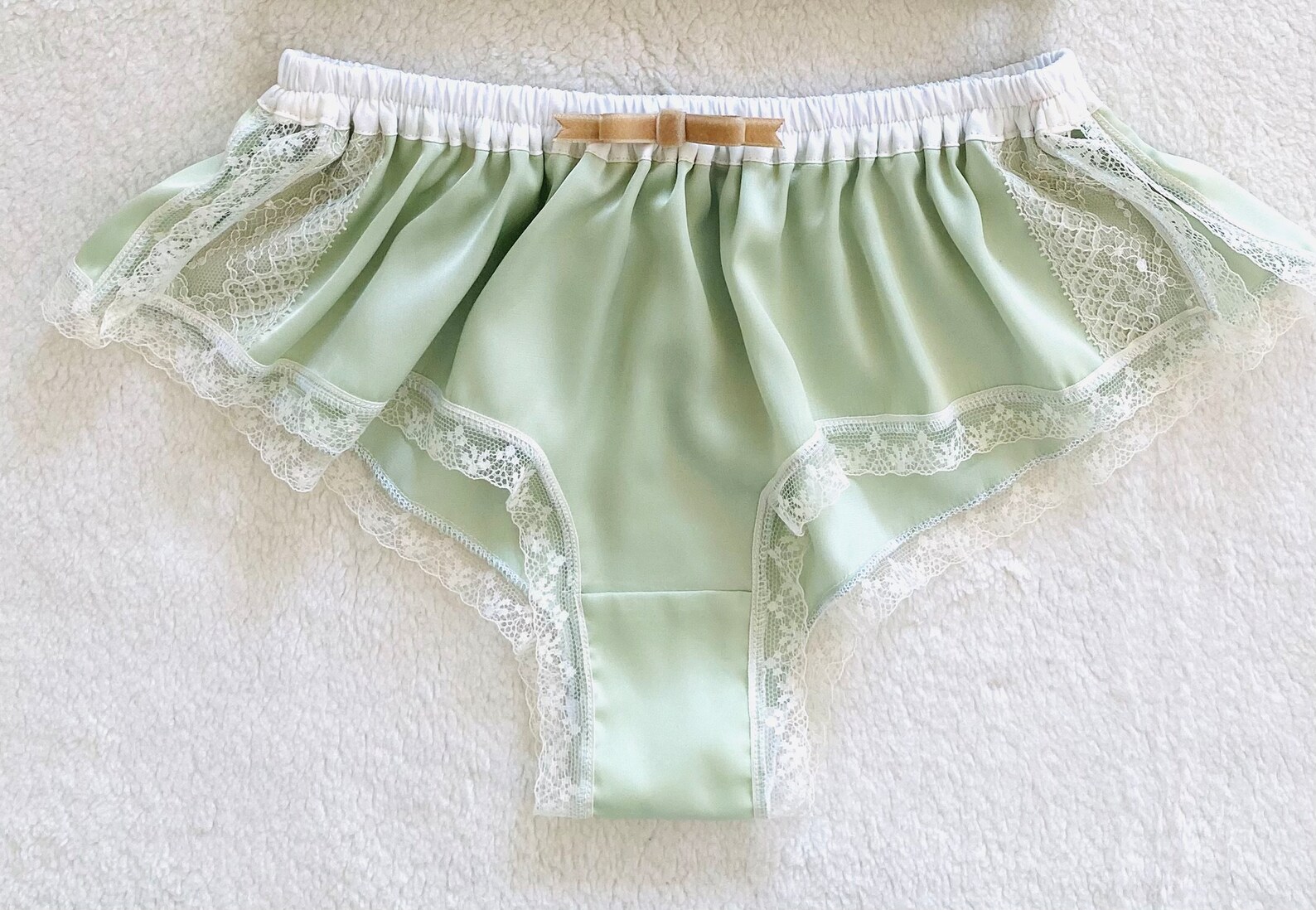 Pistachio Green Silky Satin Boxer/style WAKABA (made to Order) - Etsy