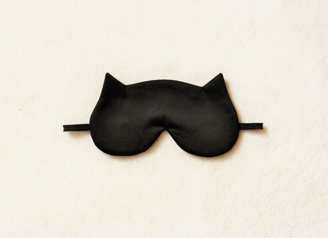 Smooth Black Cotton Cat Eye Mask - Etsy