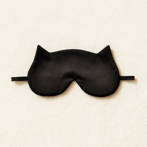 Smooth Black Cotton Cat Eye Mask - Etsy