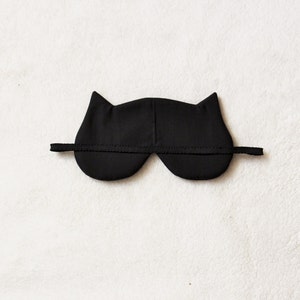 Smooth Black Cotton Cat Eye Mask - Etsy