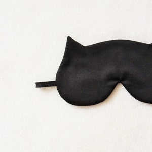 Smooth Black Cotton Cat Eye Mask - Etsy