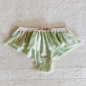 Pistachio Green Silky Satin Boxer/style WAKABA made to Order | Etsy