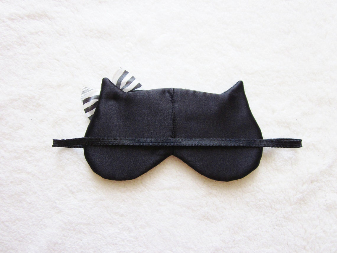 Sparkling Black Cat Eye Mask - Etsy