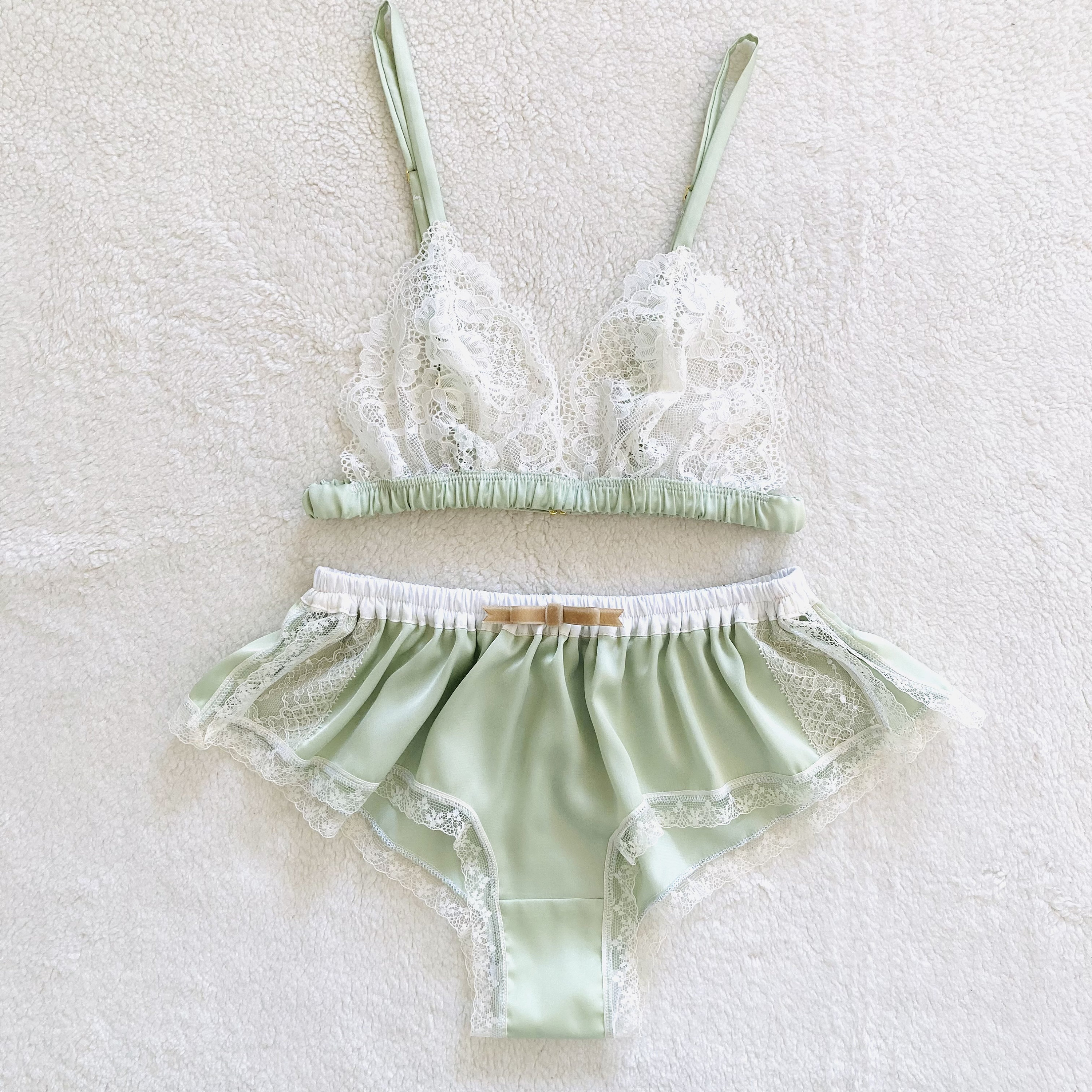 Pistachio Green Silky Satin Boxer/style WAKABA (made to Order) - Etsy