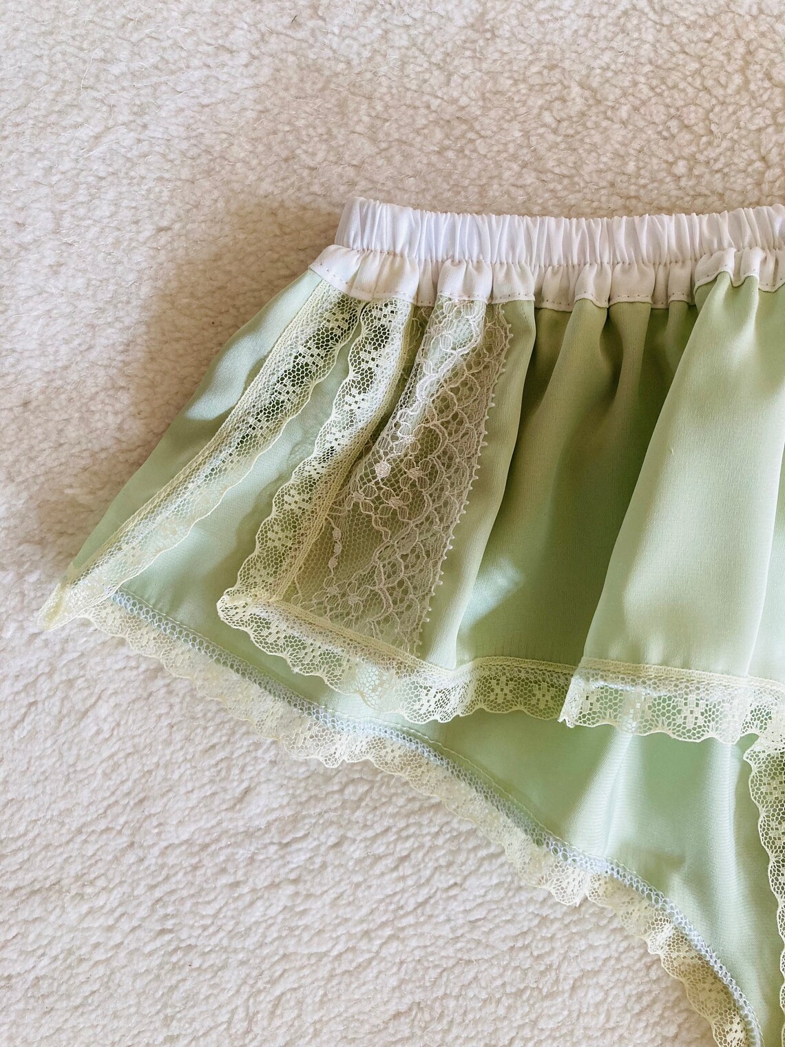 Pistachio Green Silky Satin Boxer/style WAKABA made to Order | Etsy