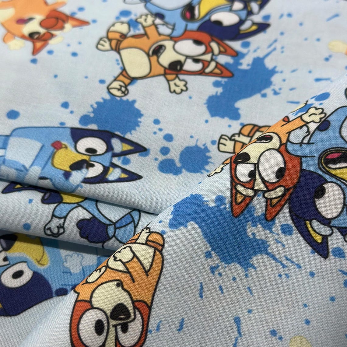 Bluey Fabric Cotton Fabric Animation Fabric by the Half Yard Customized ...