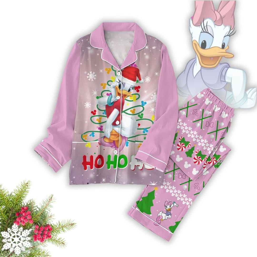Daisy Duck Christmas Pajamas Set, Donald and Daisy Shirt, Women Holiday ...