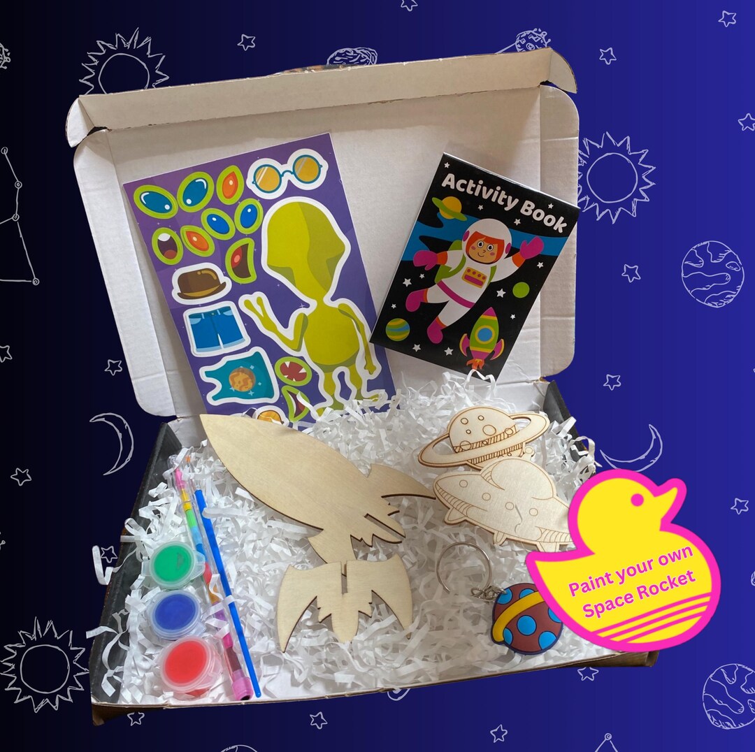 Space Themed Mini Craft Box for Kids. Letterbox Gift. Arts and Crafts ...