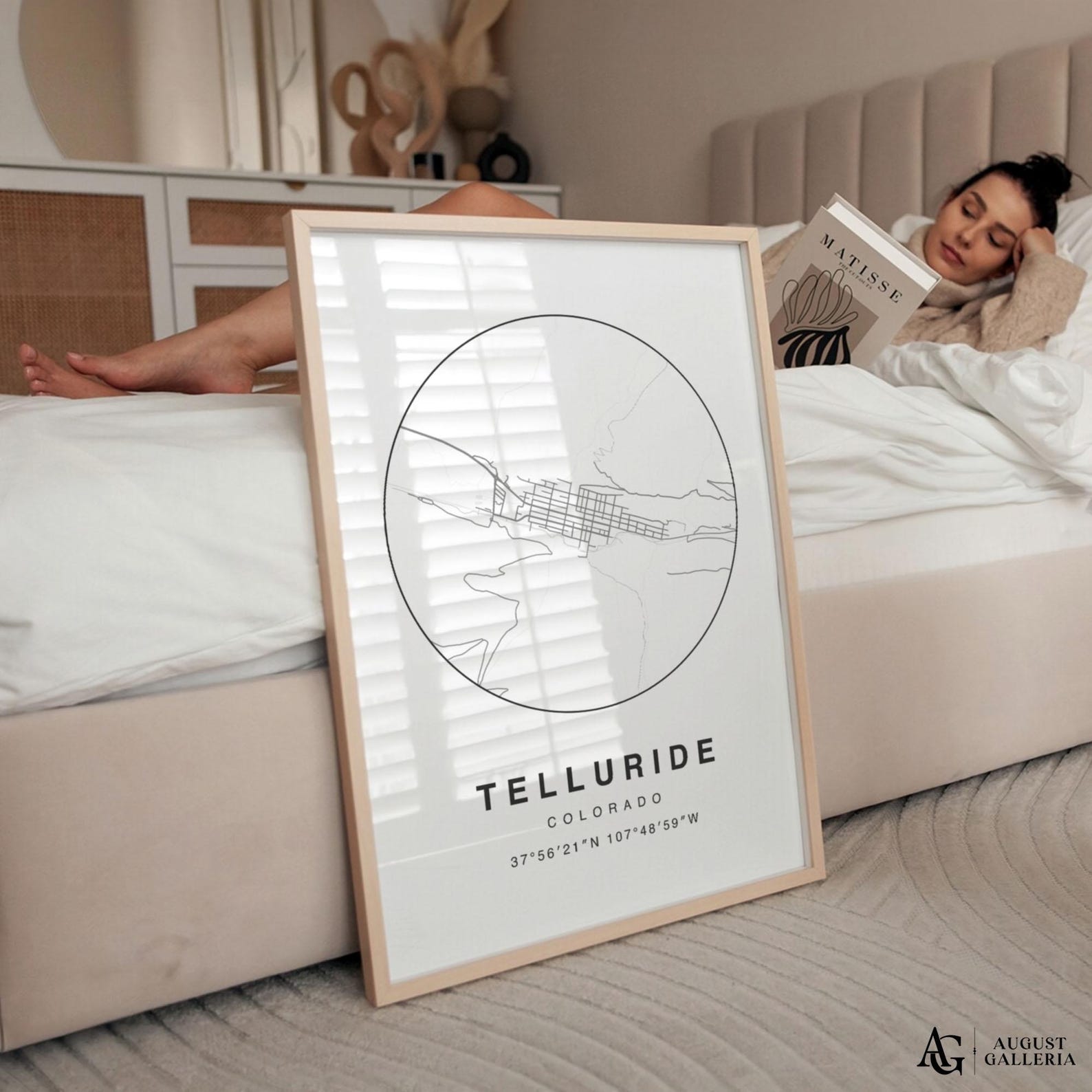 Telluride Minimalist Map Print | Modern Black & White City Map Poster ...