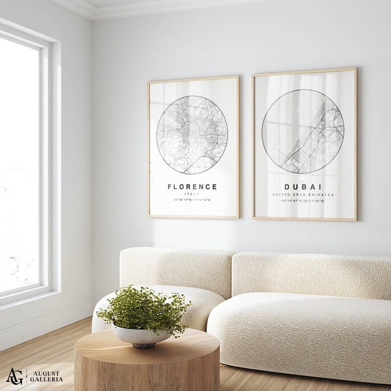 Dubai Minimalist Map Print | Modern Black & White City Map Poster ...