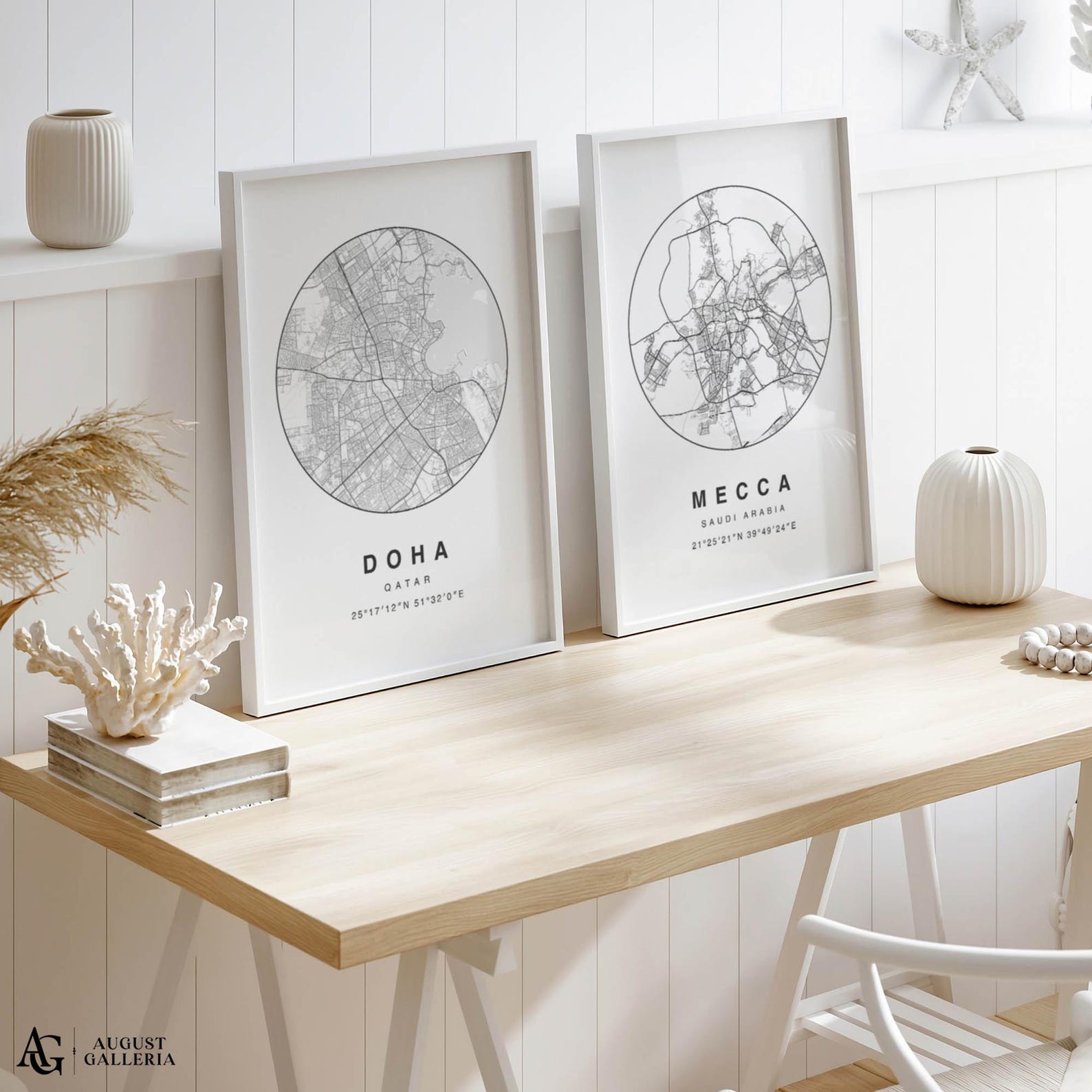 Doha Minimalist Map Print | Modern Black & White City Map Poster | Doha ...