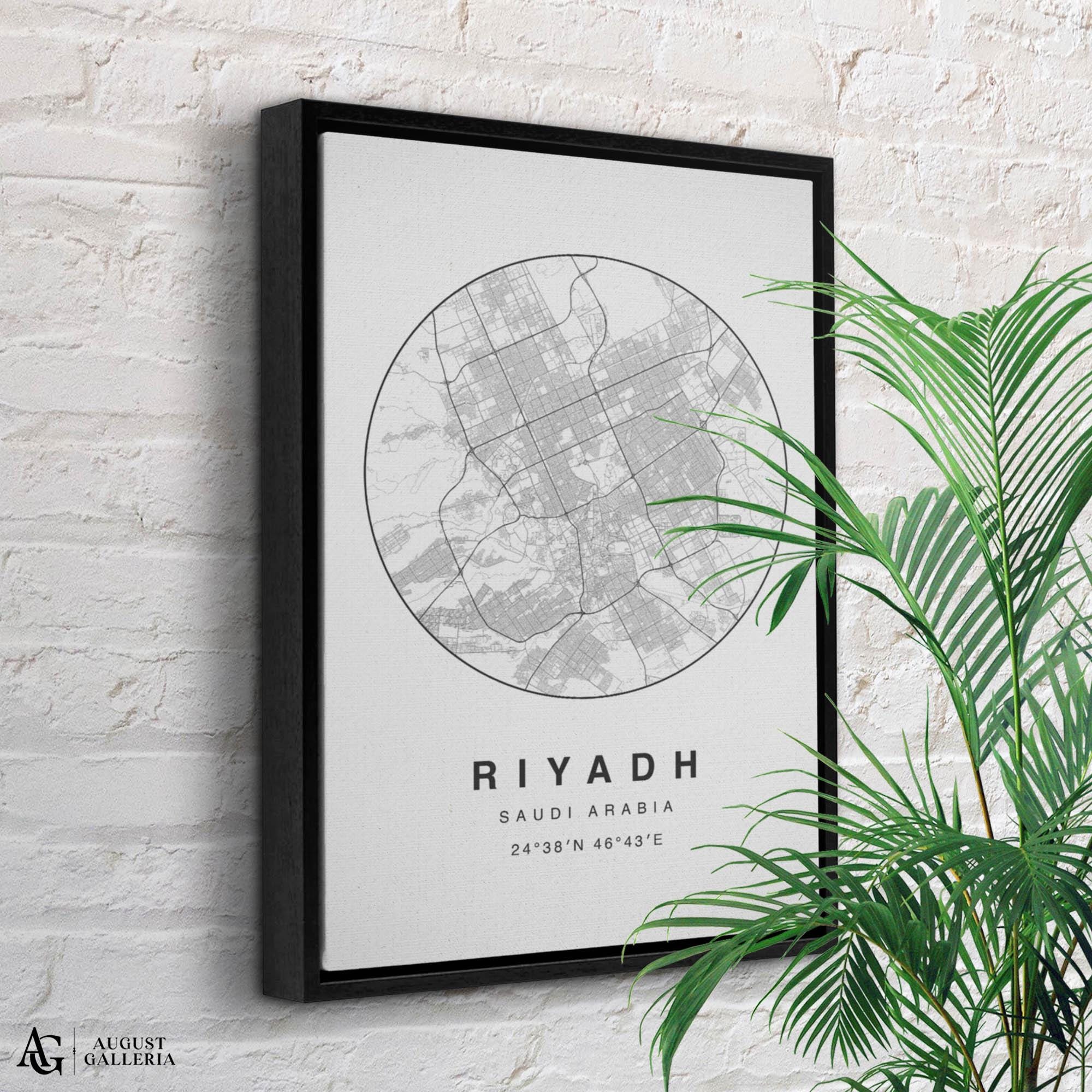 Riyadh Minimalist Map Print | Modern Black & White City Map Poster ...