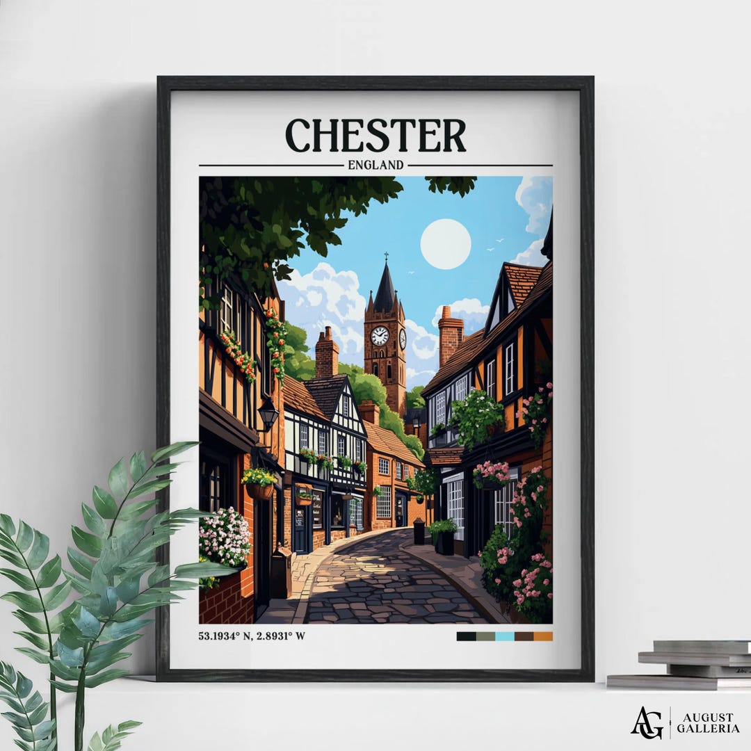 Chester England Retro Travel Print | Wanderlust Posters | Chester ...