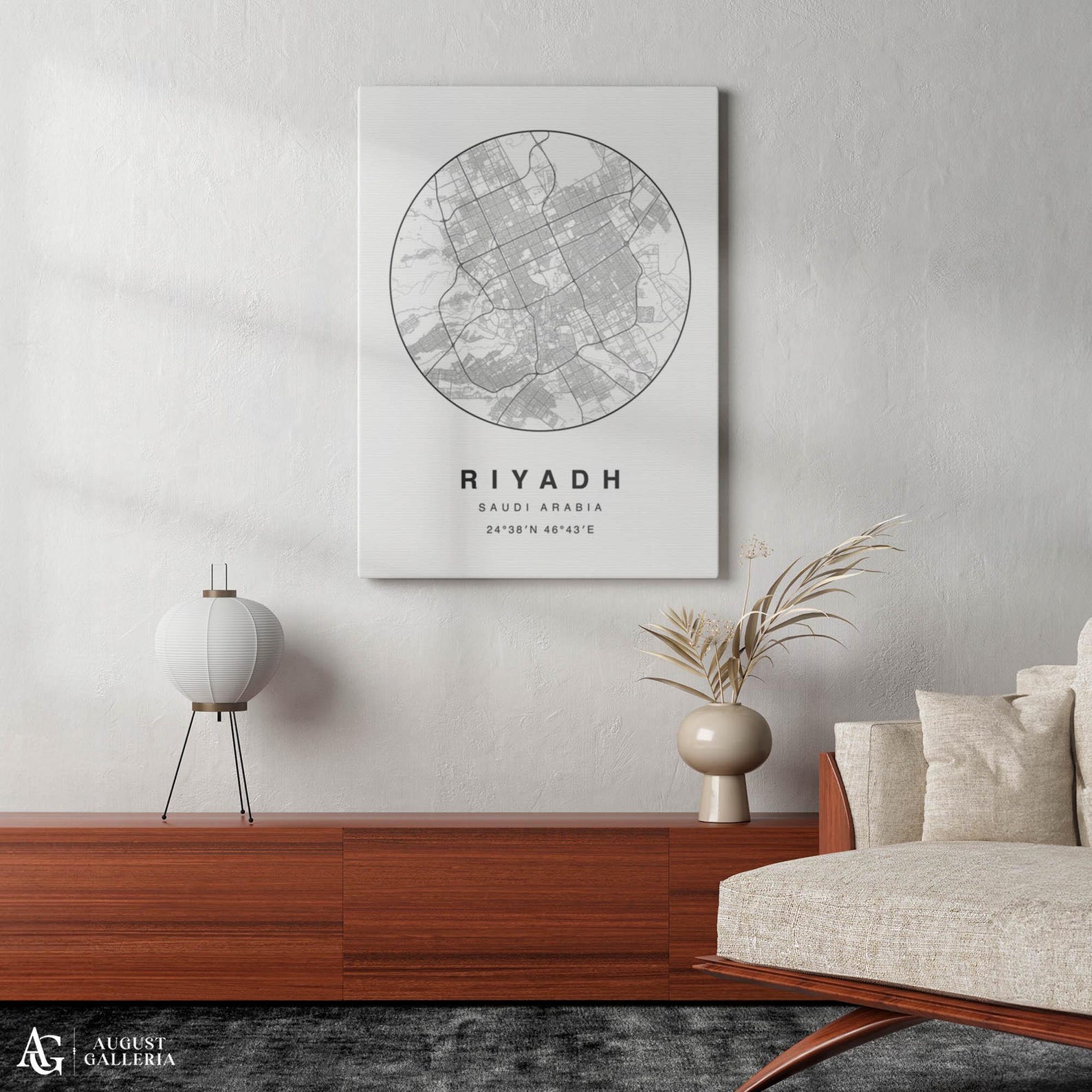 Riyadh Minimalist Map Print | Modern Black & White City Map Poster ...