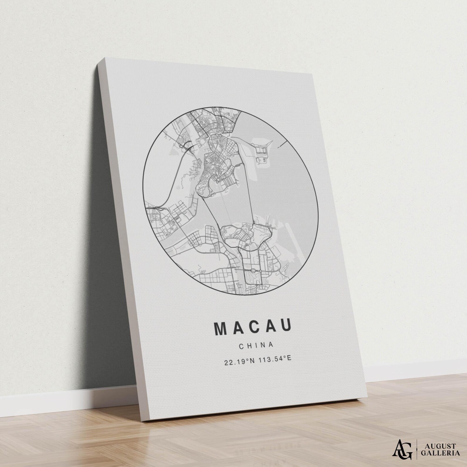 Macau Minimalist Map Print | Modern Black & White City Map Poster ...