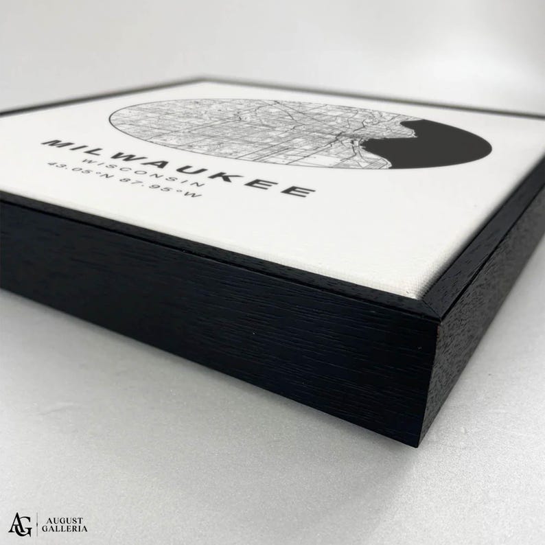 Milwaukee Minimalist Map Print | Modern Black & White City Map Poster ...
