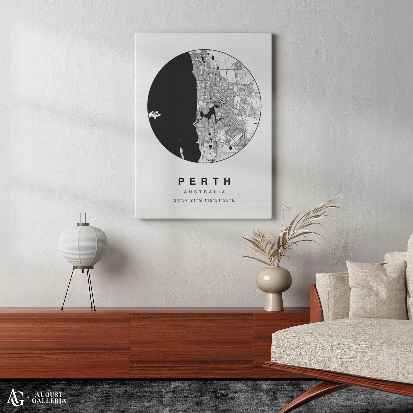 Perth Minimalist Map Print | Modern Black & White City Map Poster ...