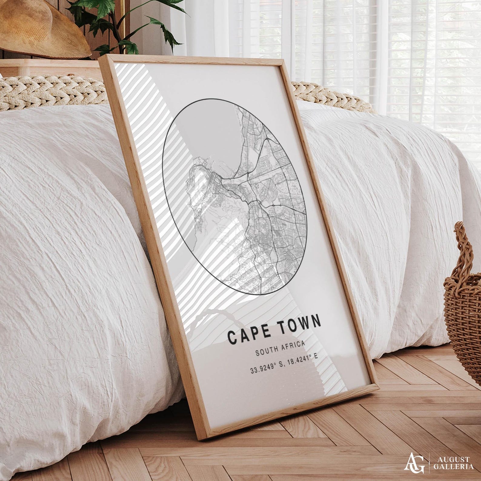 Cape Town Minimalist Map Print | Modern Black & White City Map Poster ...