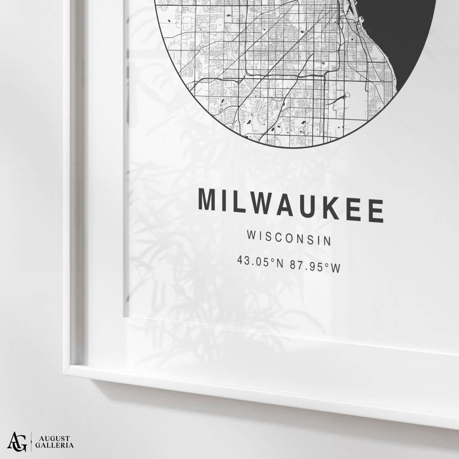 Milwaukee Minimalist Map Print | Modern Black & White City Map Poster ...
