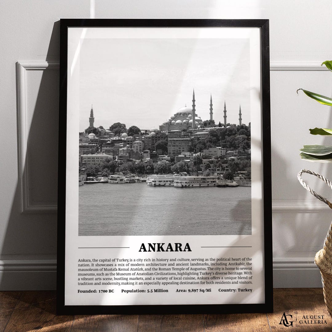 Ankara Black & White City Poster | Modernes Stadt Poster | Ankara ...