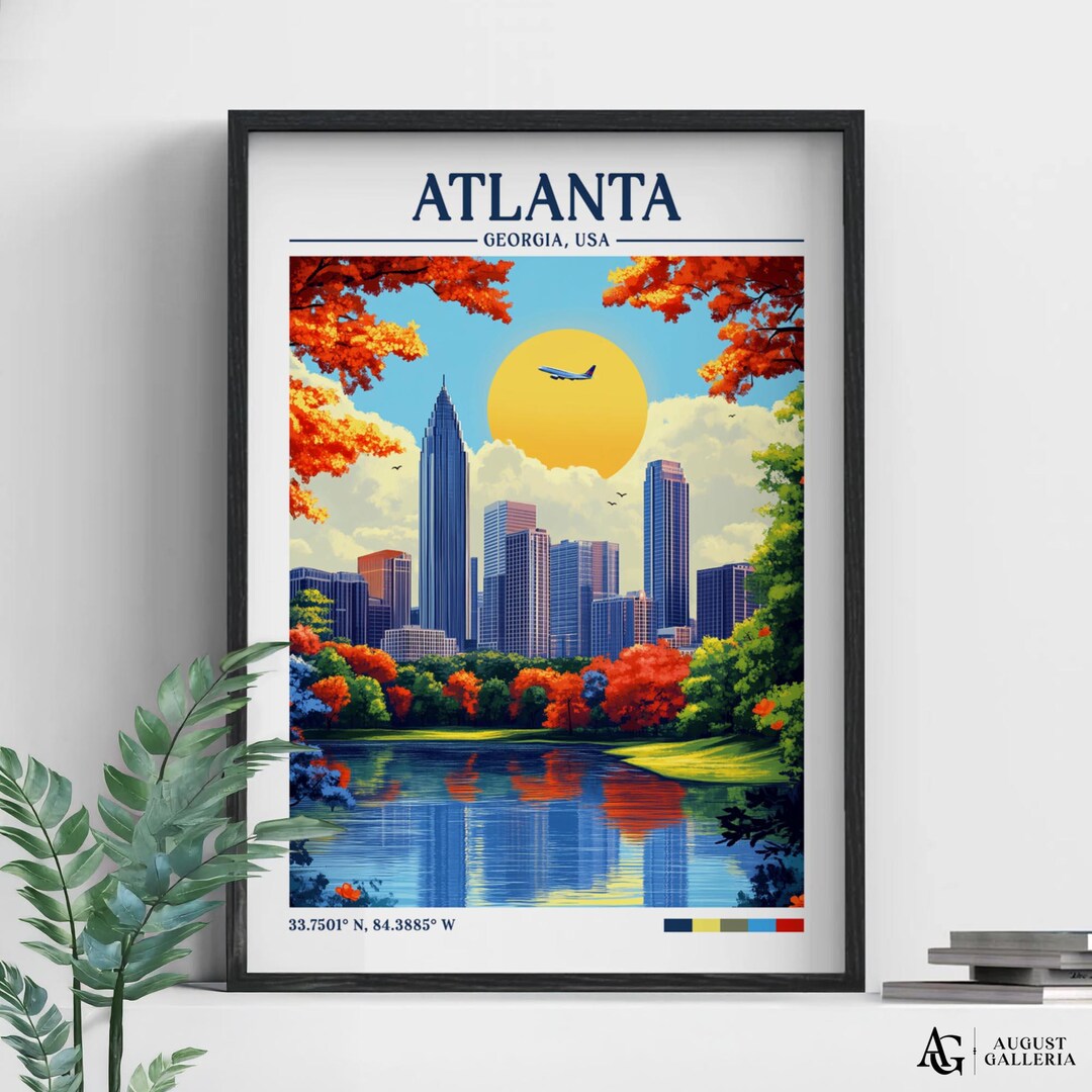 Atlanta Georgia Retro Travel Print | Wanderlust Posters | Atlanta Wall ...