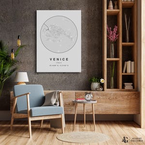 Venice Minimalist Map Print | Modern Black & White City Map Poster ...