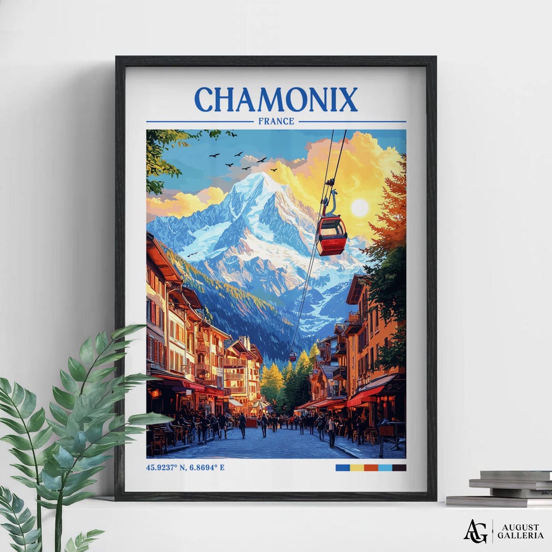 Chamonix France Retro Travel Print | Wanderlust Posters | Chamonix ...