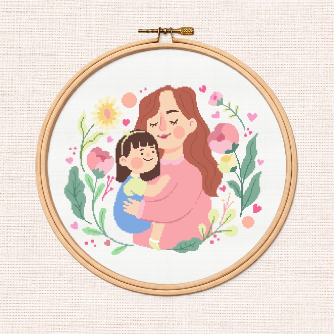 Mother’s Day Cross Stitch Pattern PDF, Mom and Daughter Matilda ...