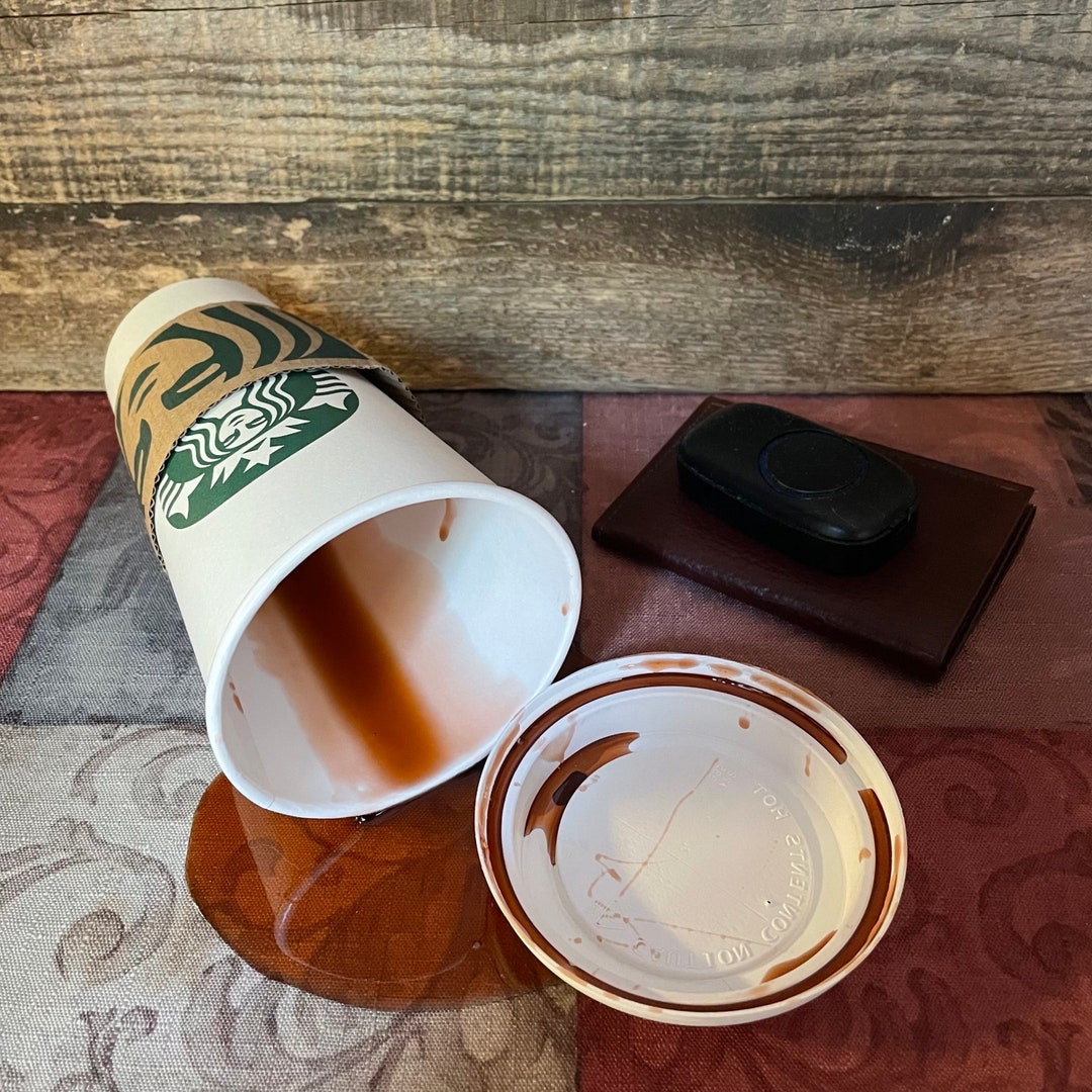 Spilled Black Coffee Starbucks Cup Fake Prop Gag - Etsy