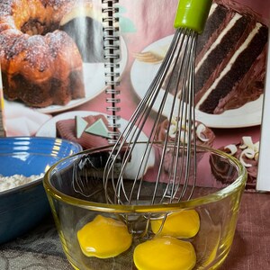 Raw Eggs (3) and a Suspended Whisk in a Pyrex Glass Bowl Fake Food ...