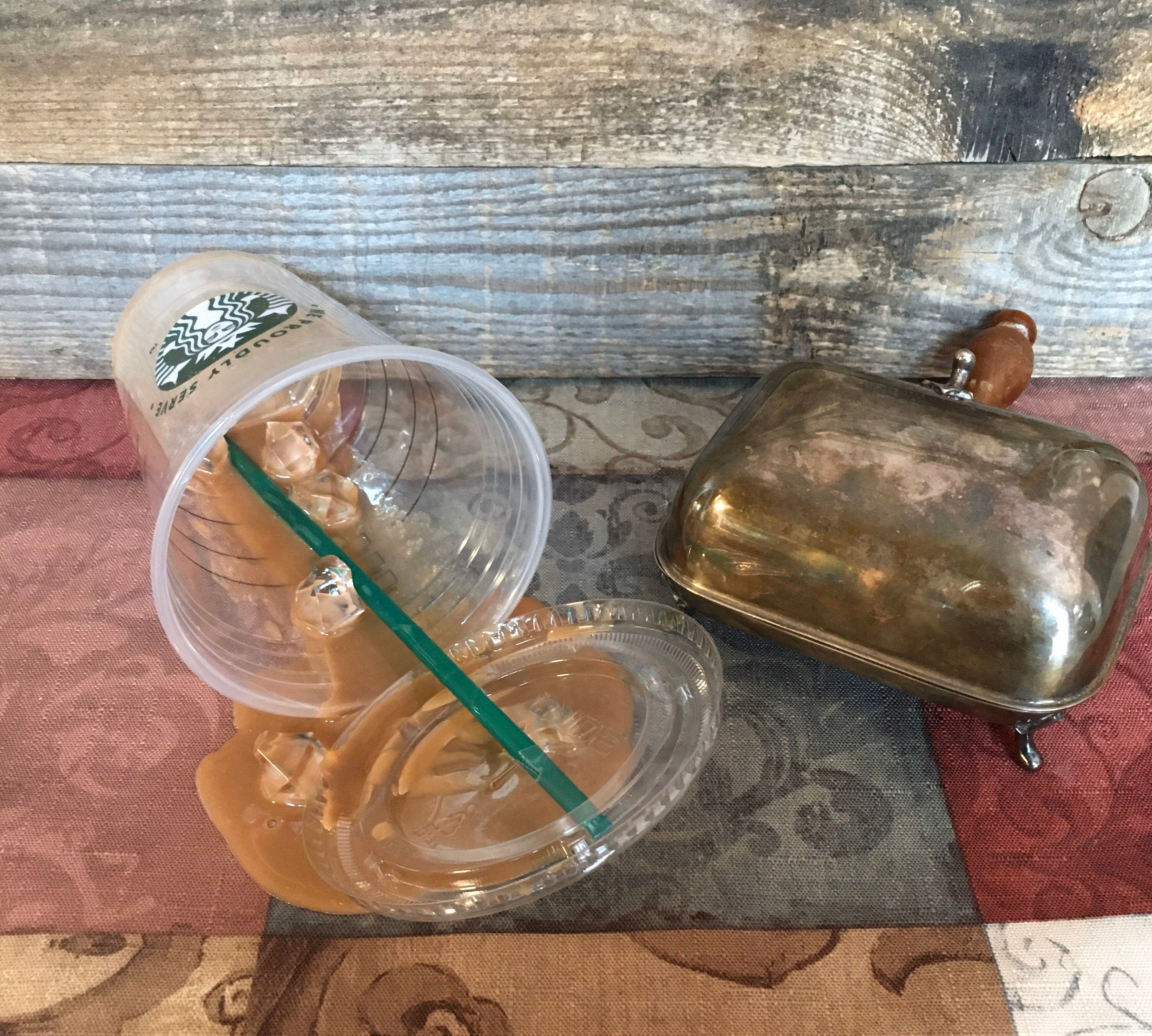 Spilled Iced Coffee Cafe Latte SB Fake Food Prop - Etsy