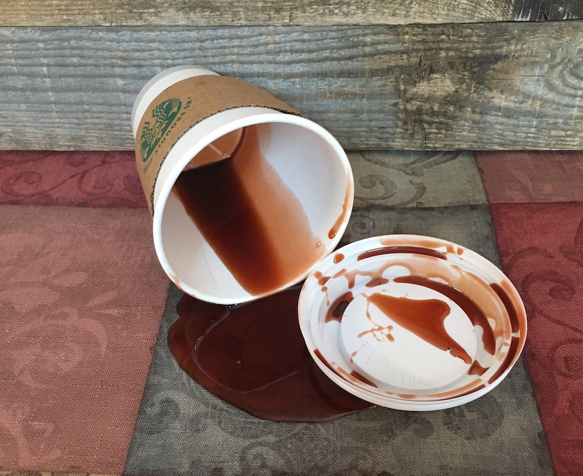 Spilled Black Coffee Starbucks Cup Fake Prop Gag - Etsy