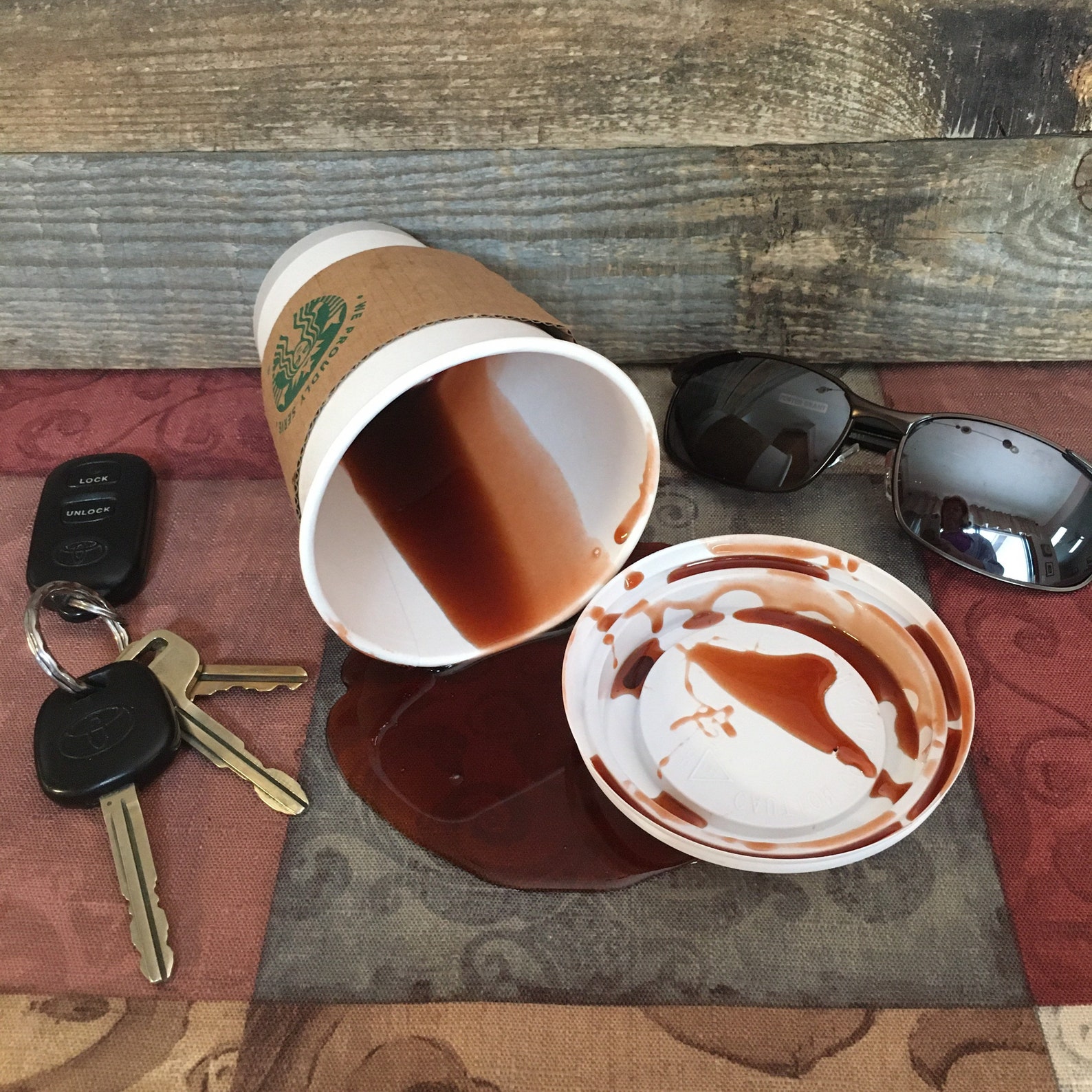 Spilled Black Coffee Starbucks Cup Fake Prop Gag - Etsy