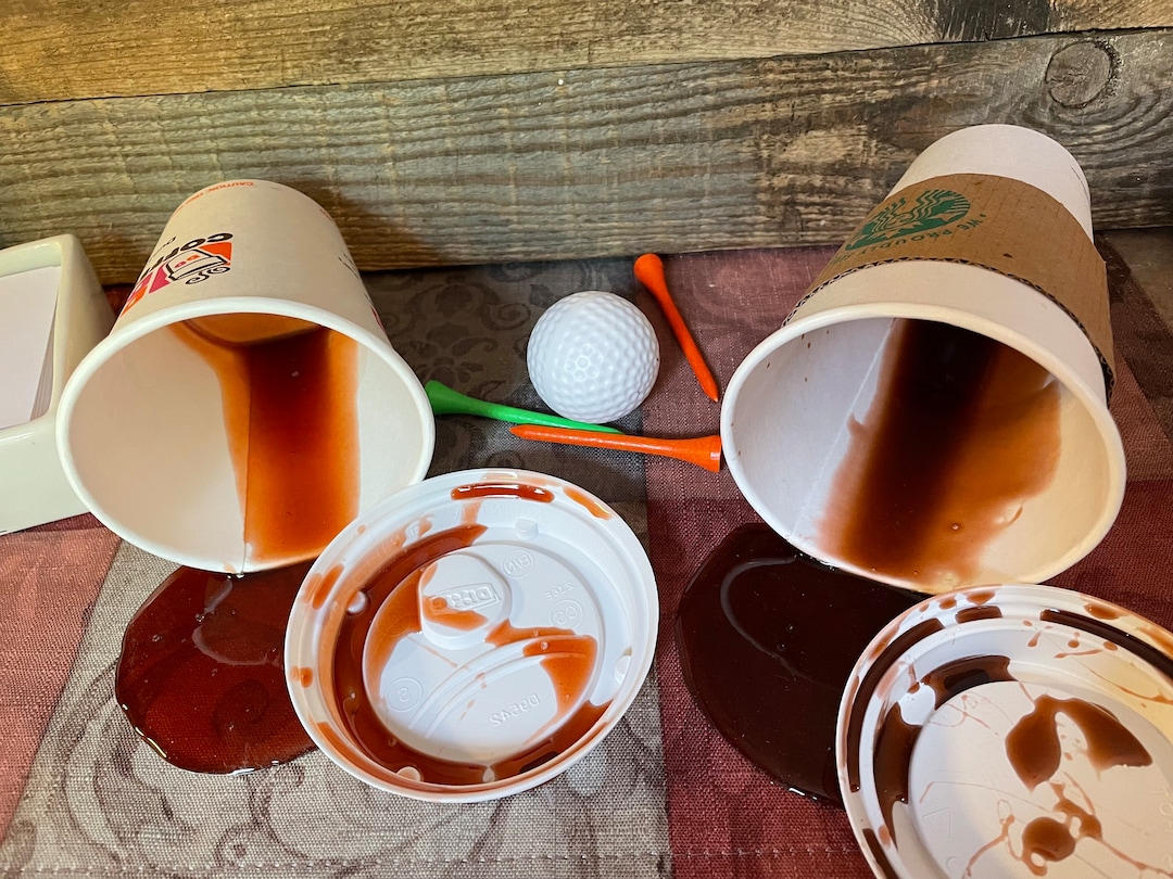 SALE 2 Spilled Cups of Coffee Fake Food Photo Prop - Etsy