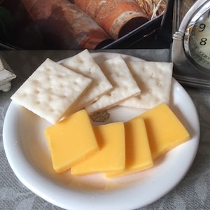 Cheddar Cheese Slices and Saltine Crackers Wax 4 Each Fake Food Photo ...
