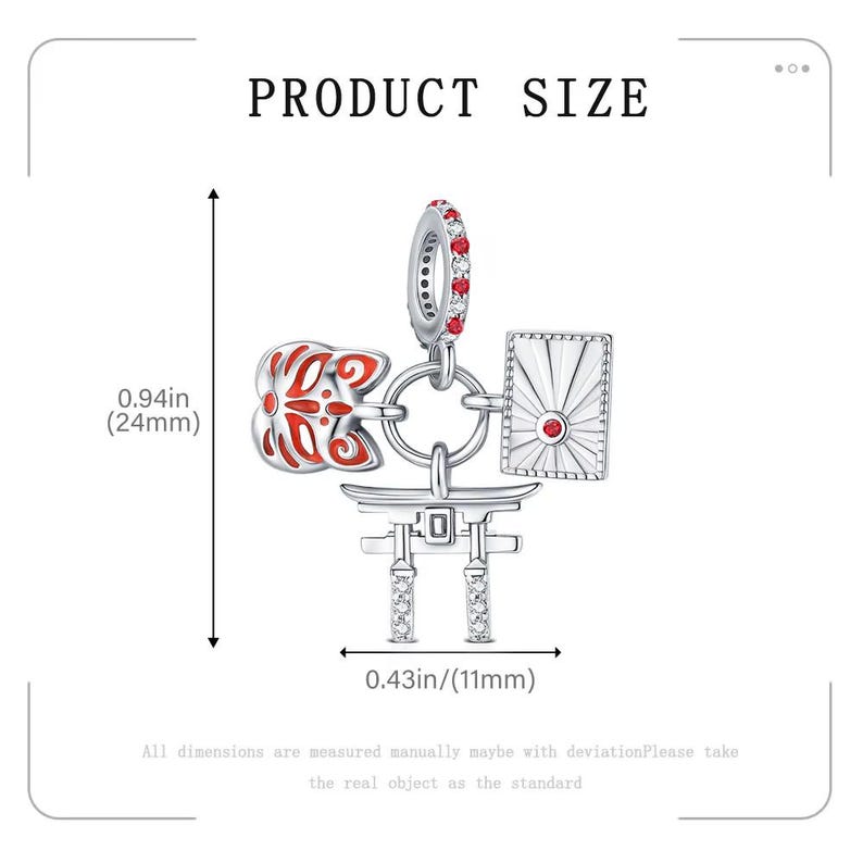 Japan Charm Fits Pandora | Torii Gate Kitsune Mask | Rising Sun Flag ...