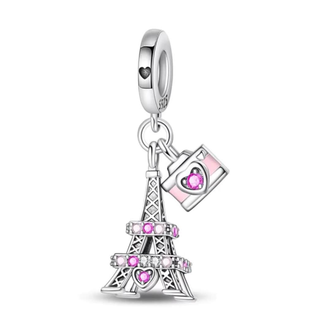 France Pandora Charm | Paris Eiffel Tower | Pink Heart Postcard ...