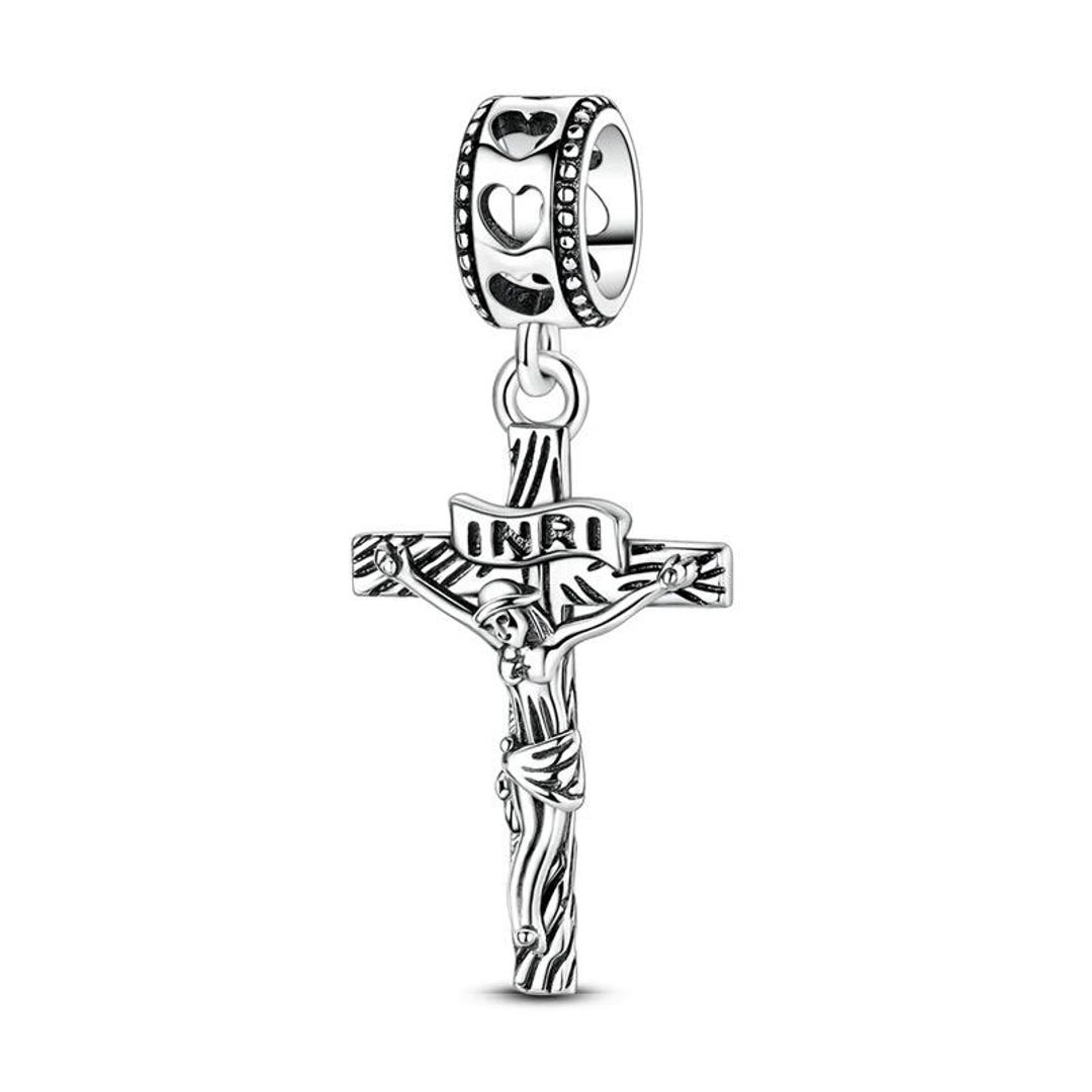Crucifix Pandora Charm | Jesus Cross Dangle | Silver INRI Jewelry ...