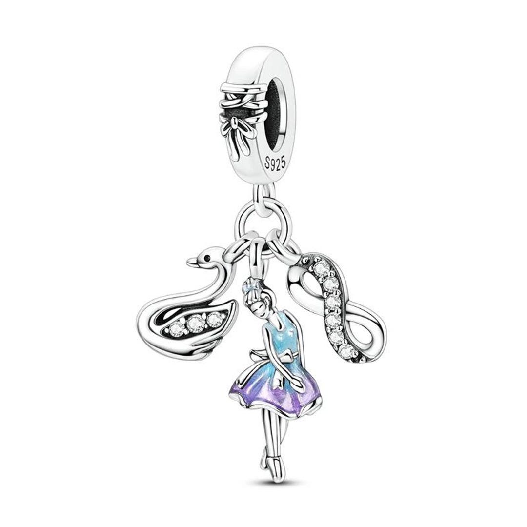 Ballerina Swan Pandora Charm | Infinity Dance Triple Dangle | Blue ...