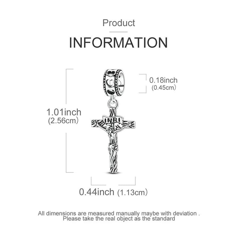 Crucifix Pandora Charm | Jesus Cross Dangle | Silver INRI Jewelry ...
