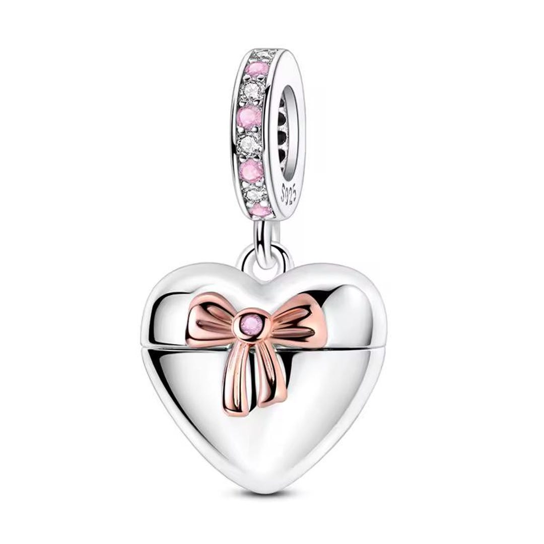 Heart Locket Pandora Charm | Secret Ring Box | Gold Bow | Proposal ...