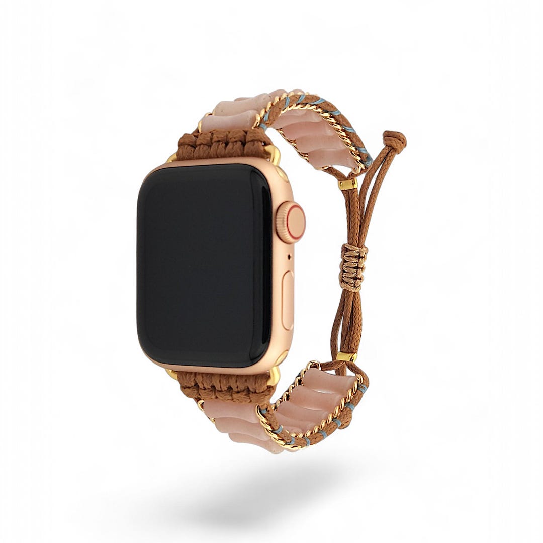 Beige Jade Apple Watch Band: Macrame Boho Bracelet - Etsy