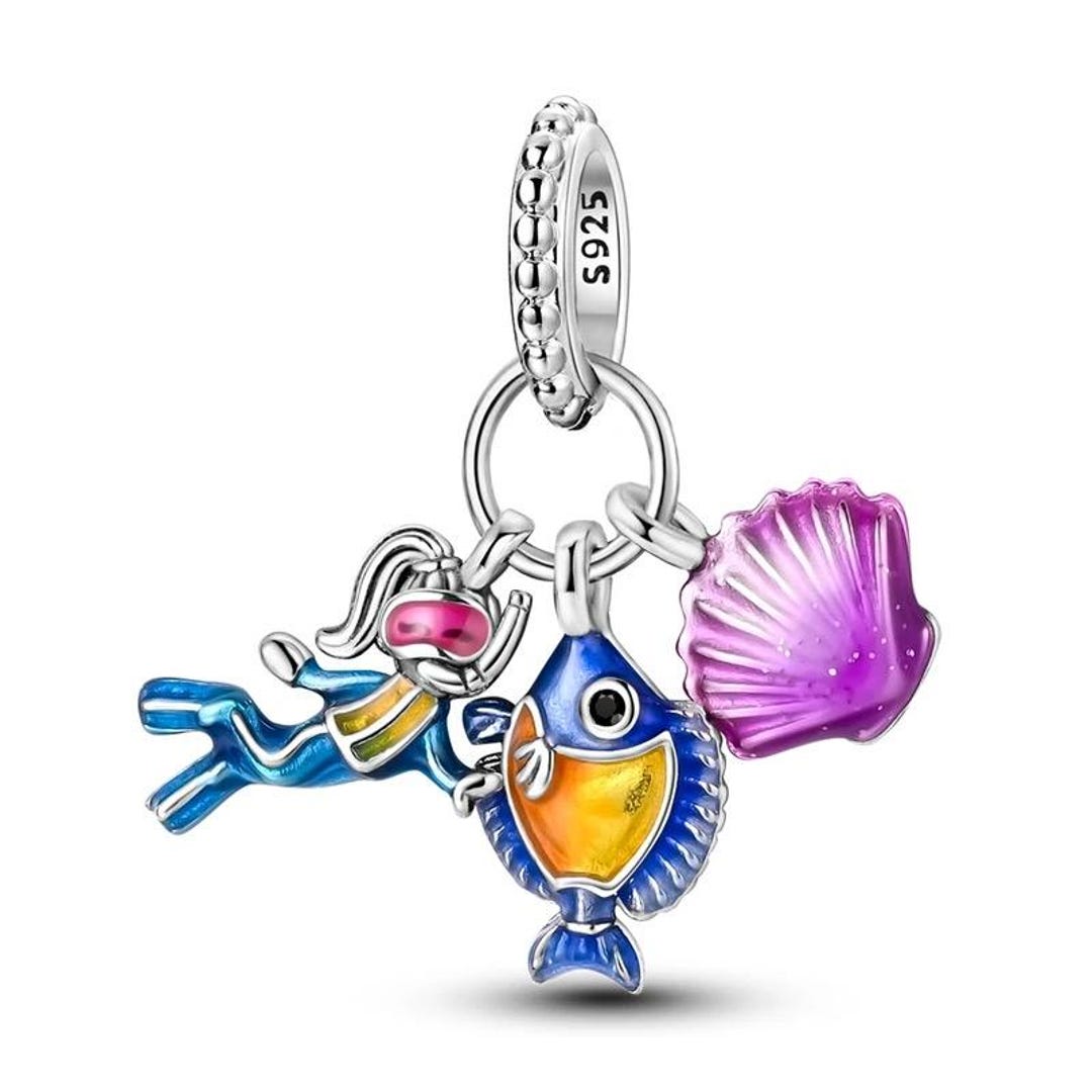 Scuba Diver Dangle Charm, 925 Sterling Silver, Pandora Compatible ...