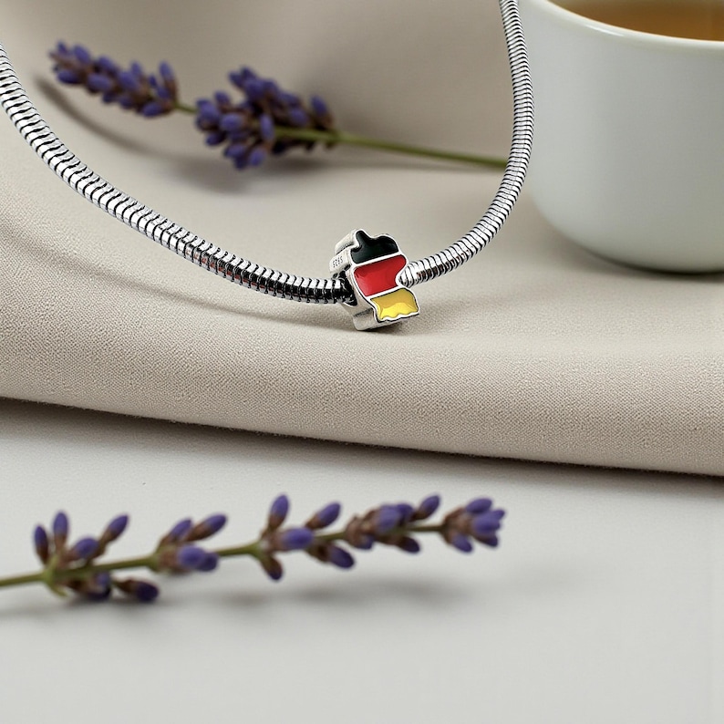 Germany Bead Fits Pandora Charm Bracelet, Silver Flag Jewelry, German ...